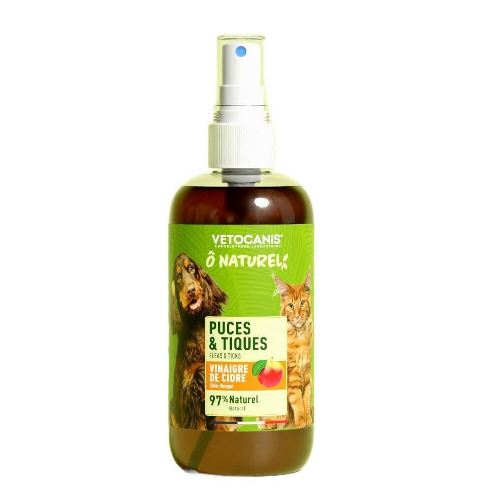 Spray Puces & Tiques pour Chiens et Chats au vinaigre de cidre